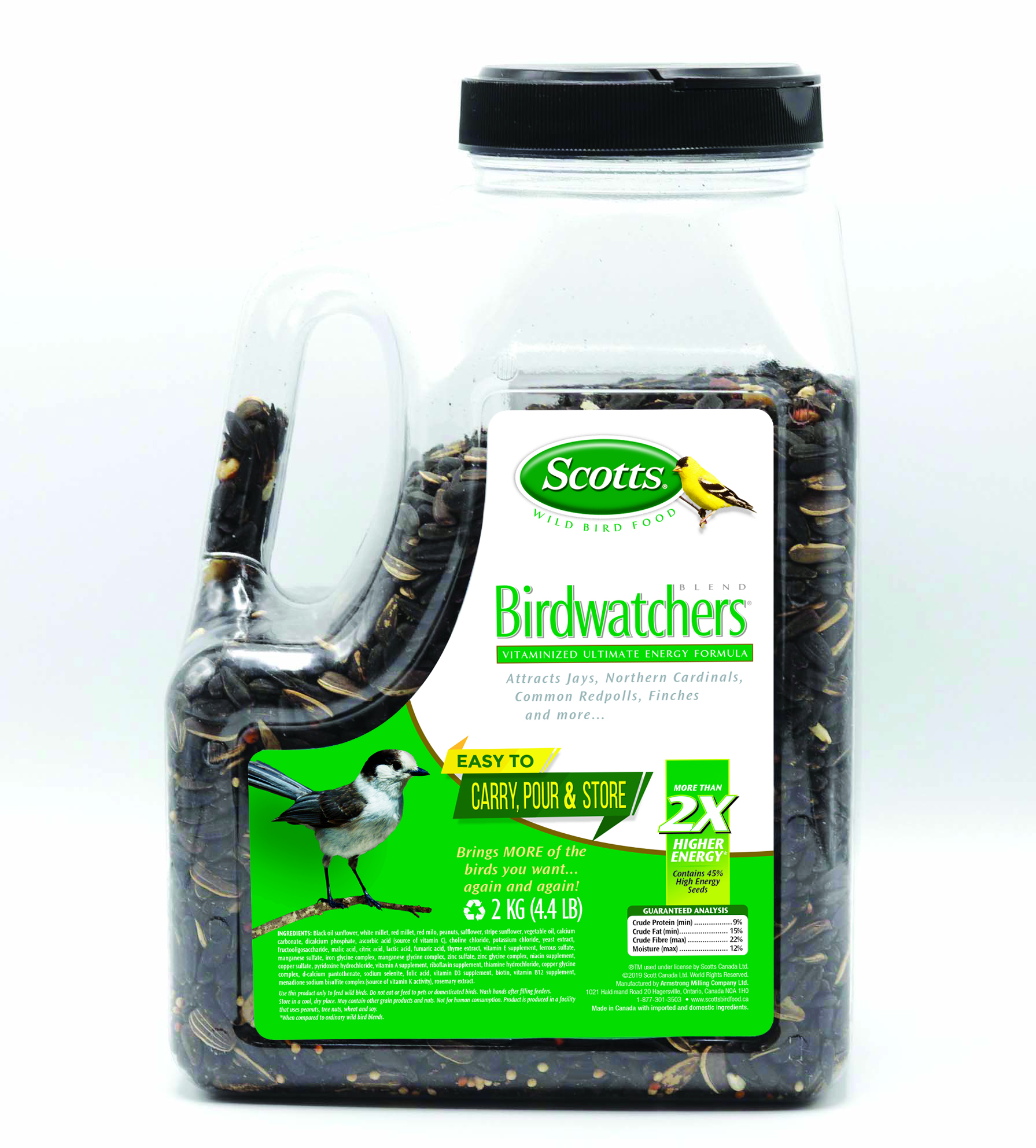 Scotts Birdwatcher's Blend Birdseed Jug 2kg - TERRA Greenhouses