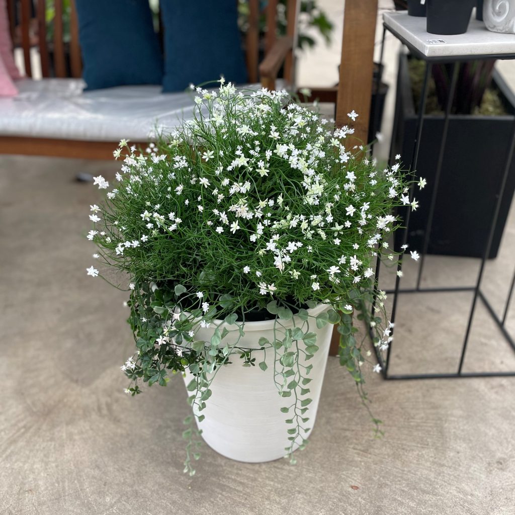 Mixed Planter (Artificial) - White Flowers - TERRA Greenhouses
